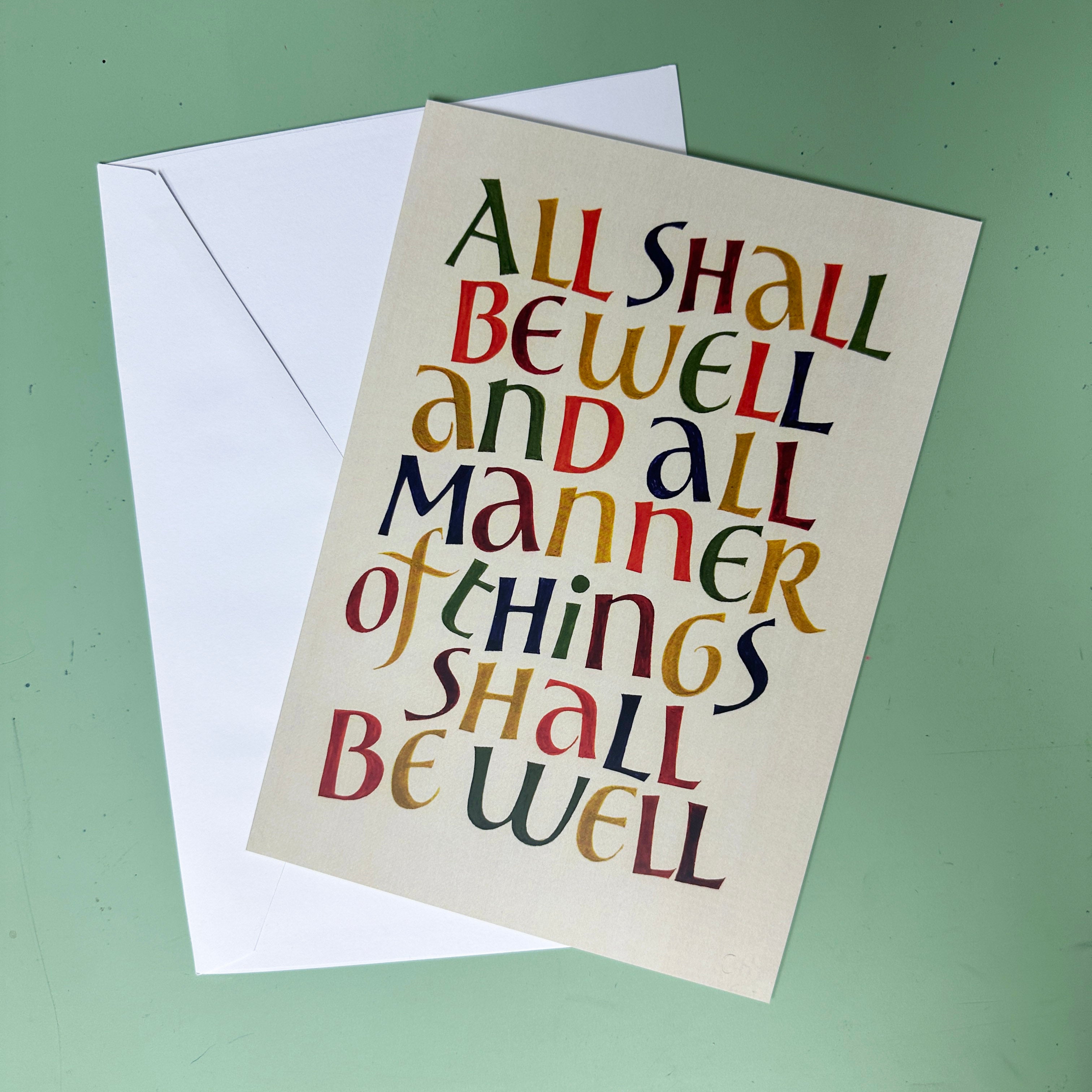 All Shall Be Well - Blank Greeting Card – Abraxas Academy Shop